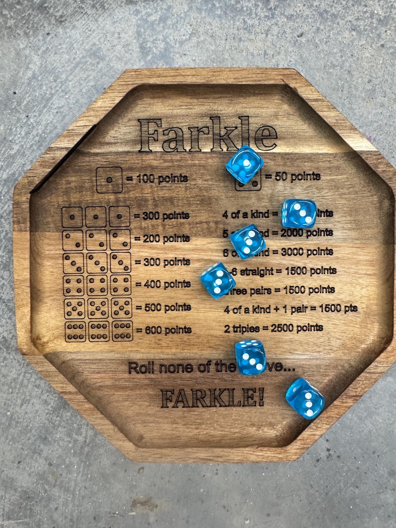 Family Farkle Board Game, Dice Tray, Family Game Night, Board Games ...