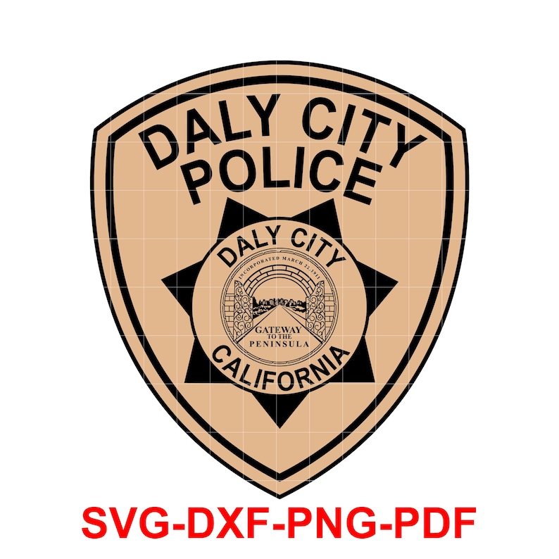 Daly City Police Badge Vector File for CNC Router, Vinyl, Plasma ...