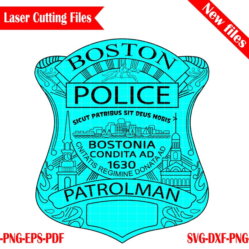 Boston Police Patrolman Badge | Official Emblem Digital Files, Logo ...