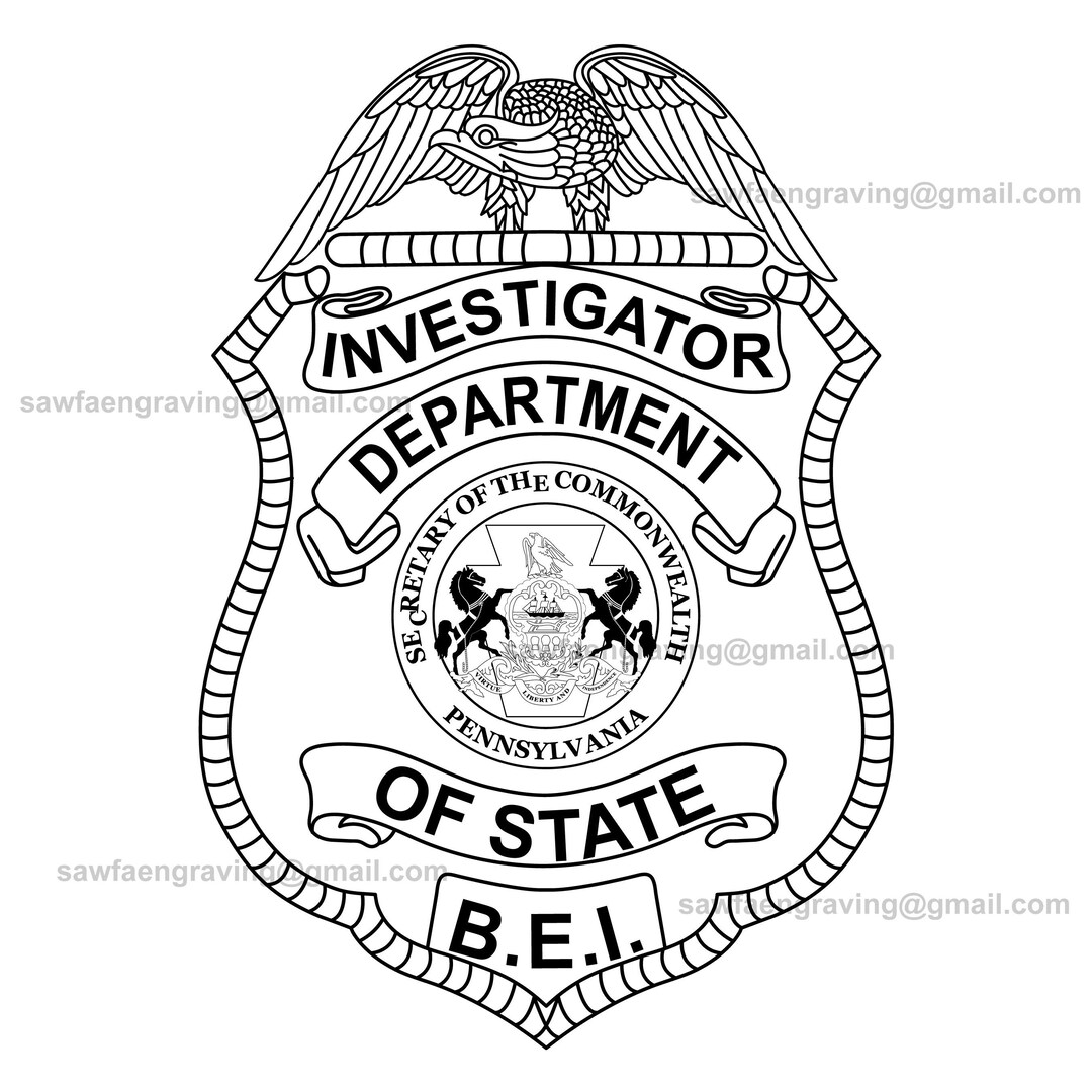 Investigator Badge, Logo, Seal, Custom, Ai, Vector, Svg, Dxf, Png ...