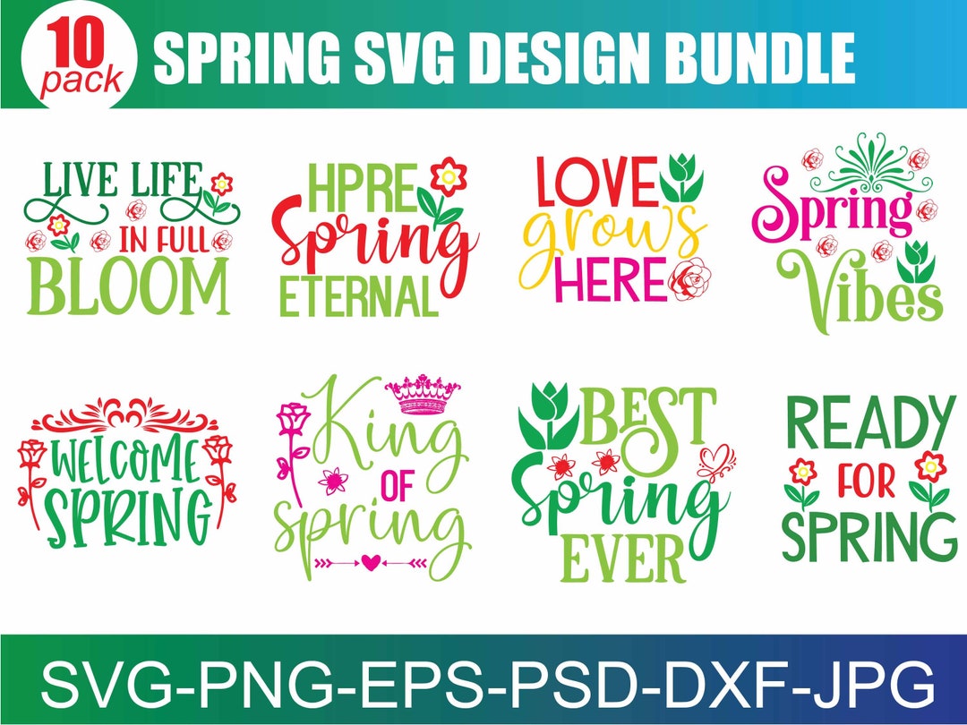 Spring Svg Bundle, Hello Spring Svg, Spring is Here Svg, Spring Png ...