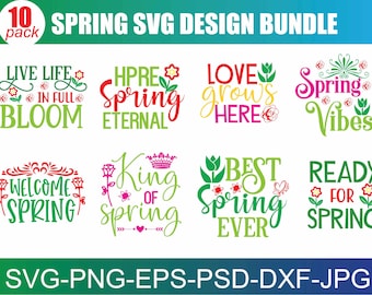 Spring Svg Bundle, Hello Spring Svg, Spring is Here Svg, Welcome Spring ...
