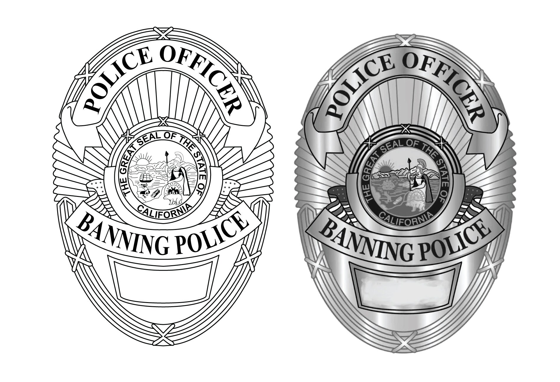 Banning California Police Department Badge, CA Law Enforcement Officer ...