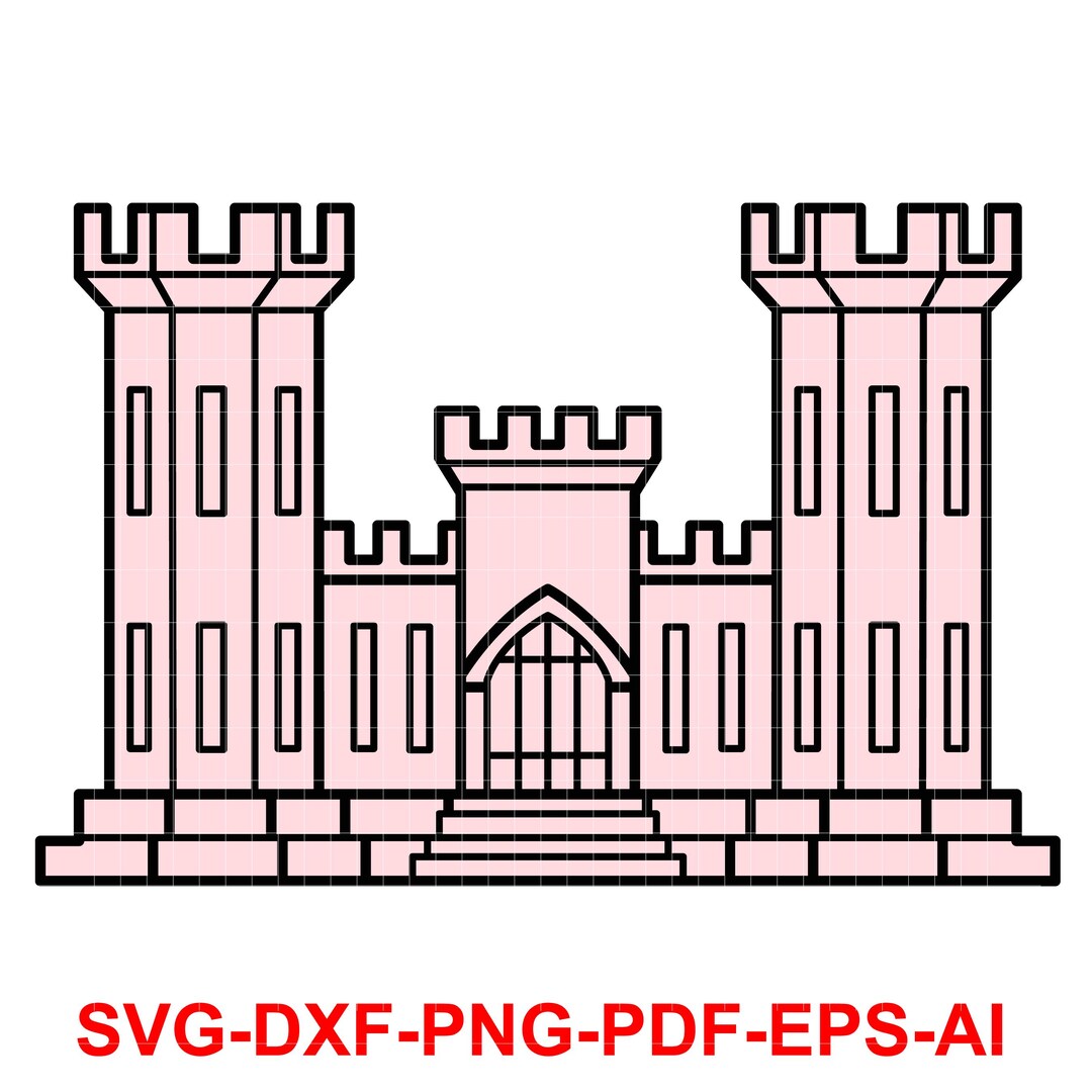 Army, Engineer, Castle, Badge, Seal, Laser Cutting, Vector Art, Cut ...