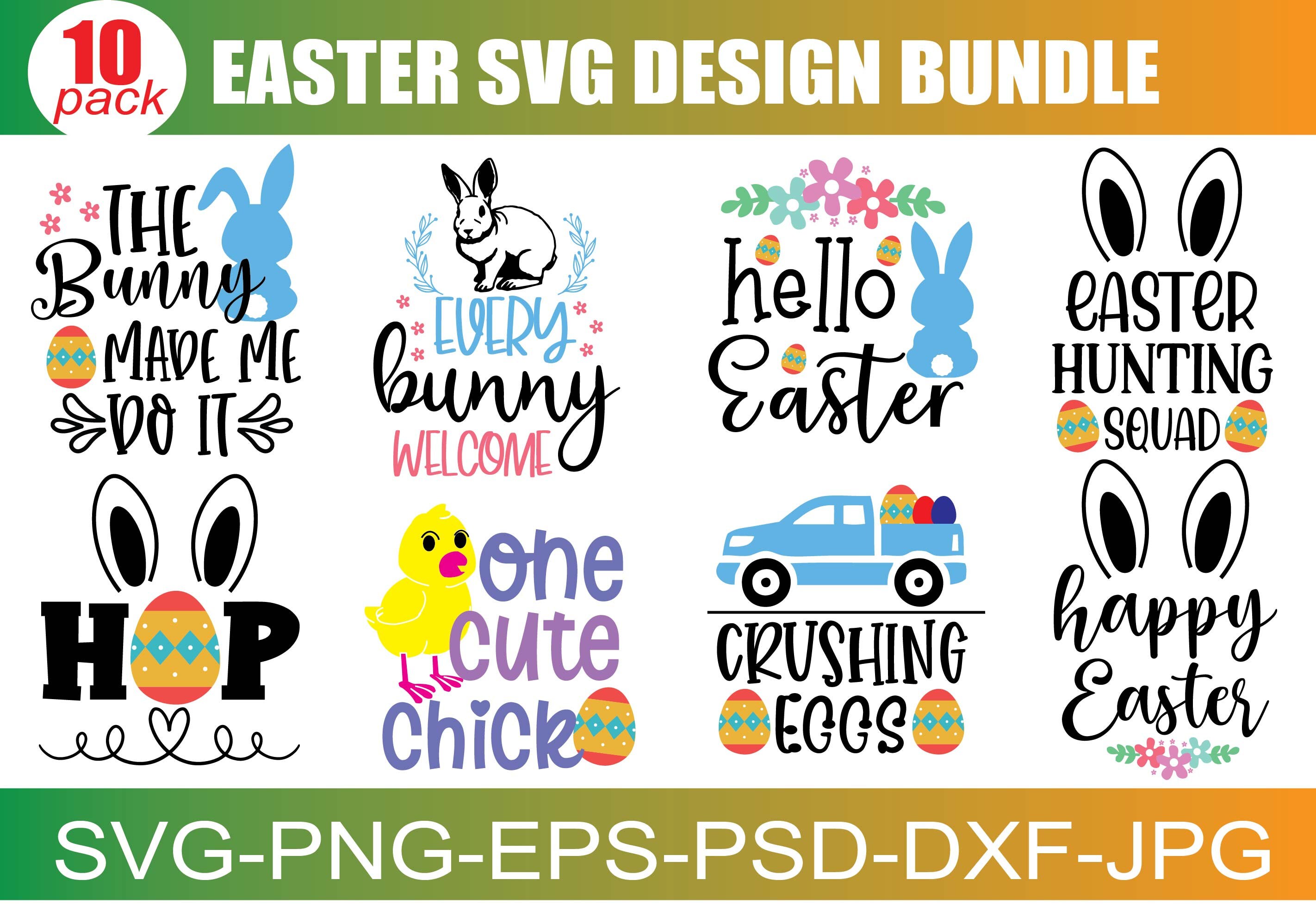 Easter SVG, Easter SVG Bundle, Easter PNG Bundle, Bunny Svg, Spring Svg ...