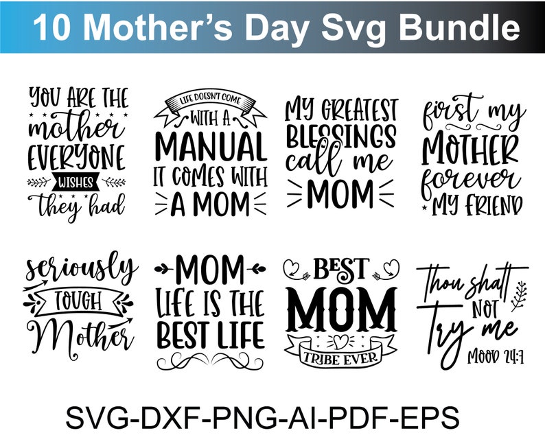 10 Mother’s Day Svg Bundle - Etsy