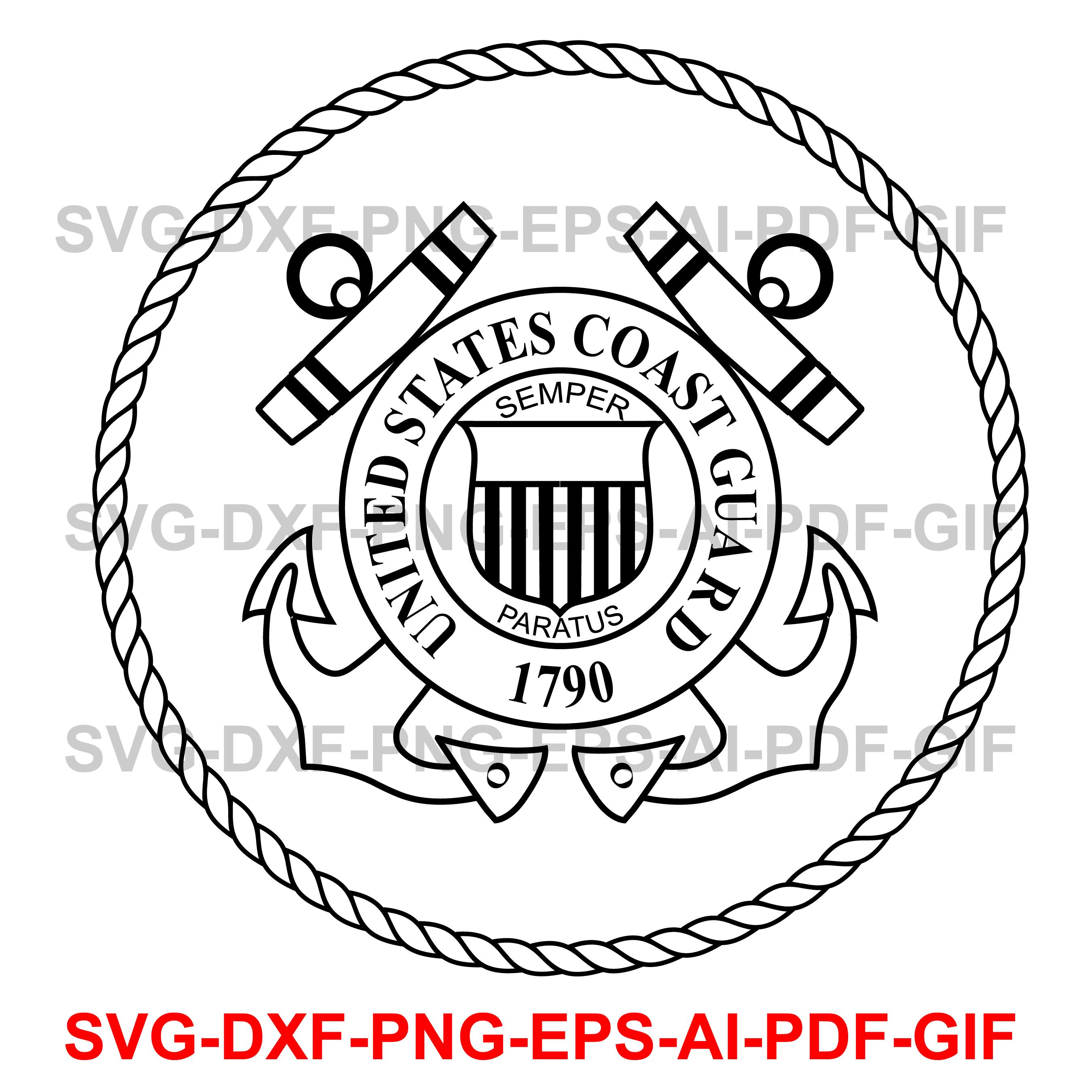Seal of the United, States Coast Guard, Logo, Badge, Laser Cutting ...