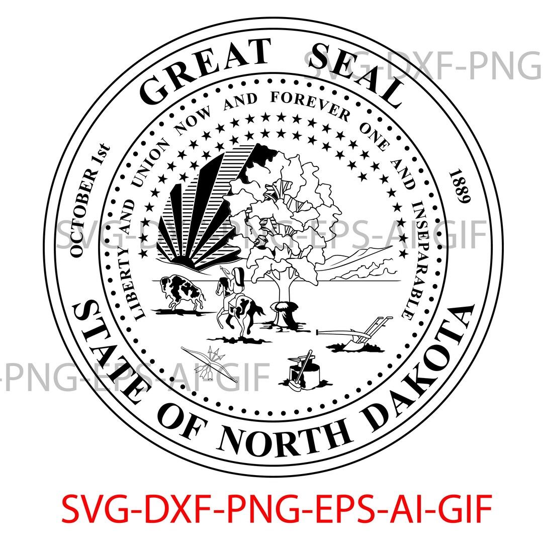Great Seal, of the State Of, North Dakota, Badge, Logo, Seal, Custom ...
