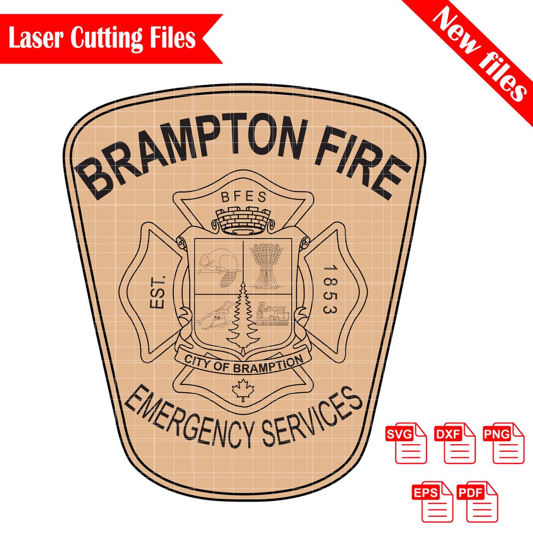 Brampton Fire, & Emergency Services, Police, Badge Seal, Custom, Ai ...