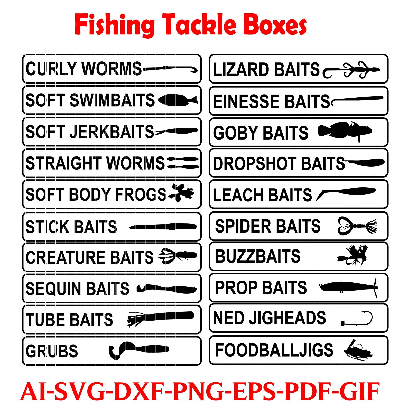 Fishing Toolbox, Organization Labels, Fishing Tackle Boxes, Jigs Labels ...