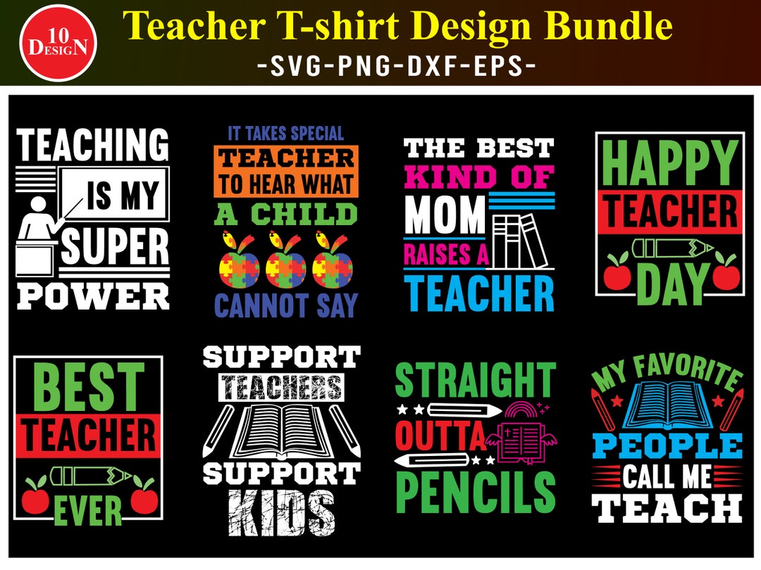 Teacher Shirt Designs Bundle, Holiday Teacher Tshirts, SVG, Sublimation ...