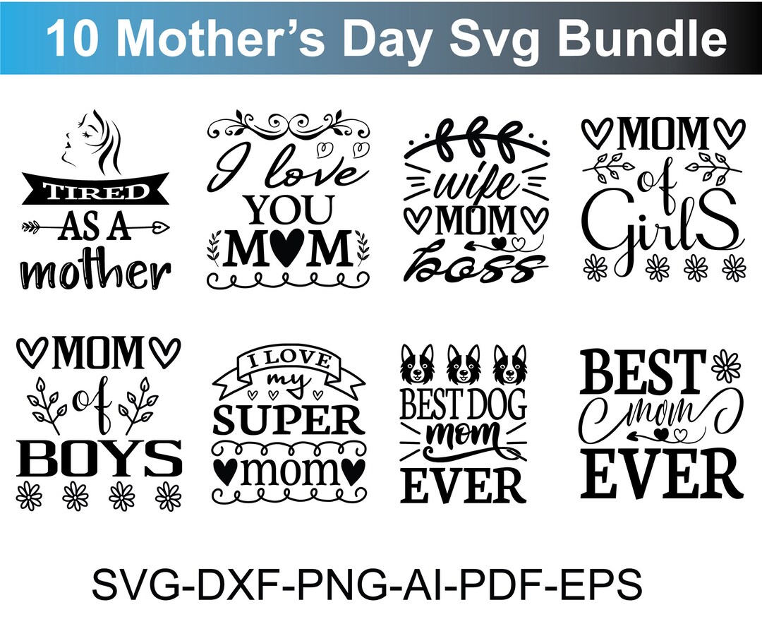 10 Mother’s Day Svg Bundle - Etsy
