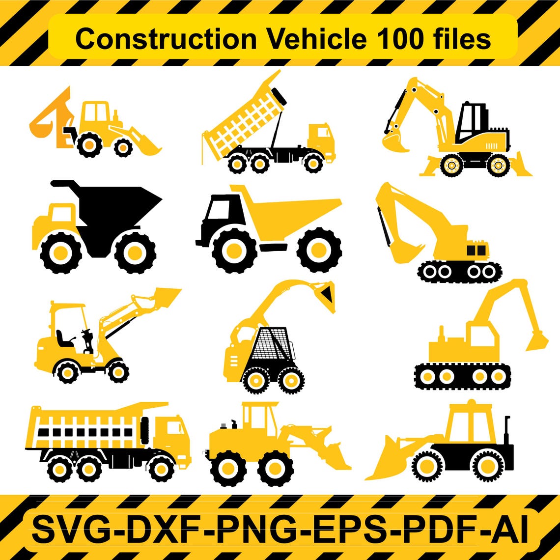 Construction, Vehicle, SVG, Bundle, 100 Designs, Vector Files, Laser ...
