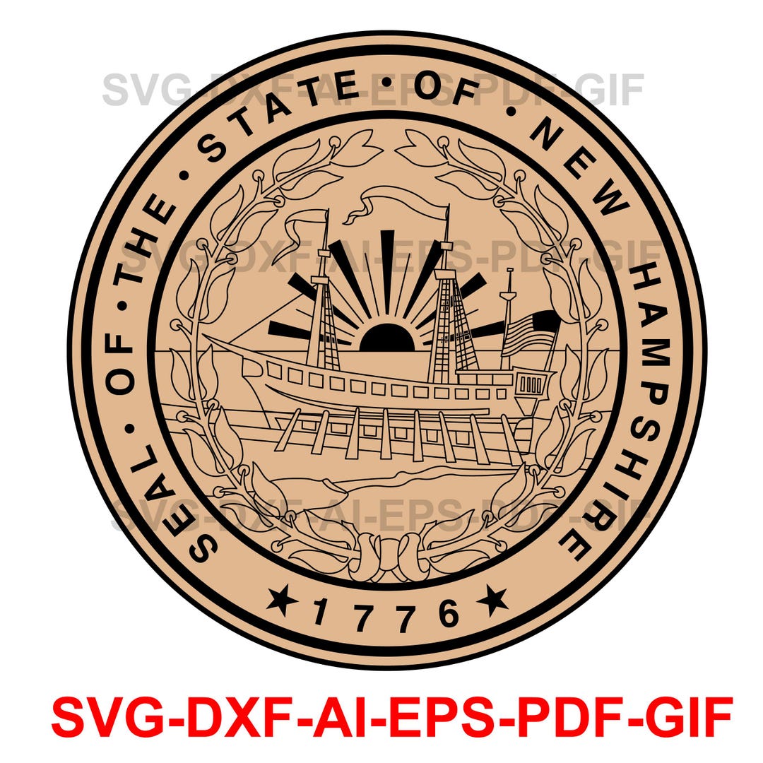 Great Seal, State of New Hampshire, Badge, Seal, Logo, Laser Cutting ...