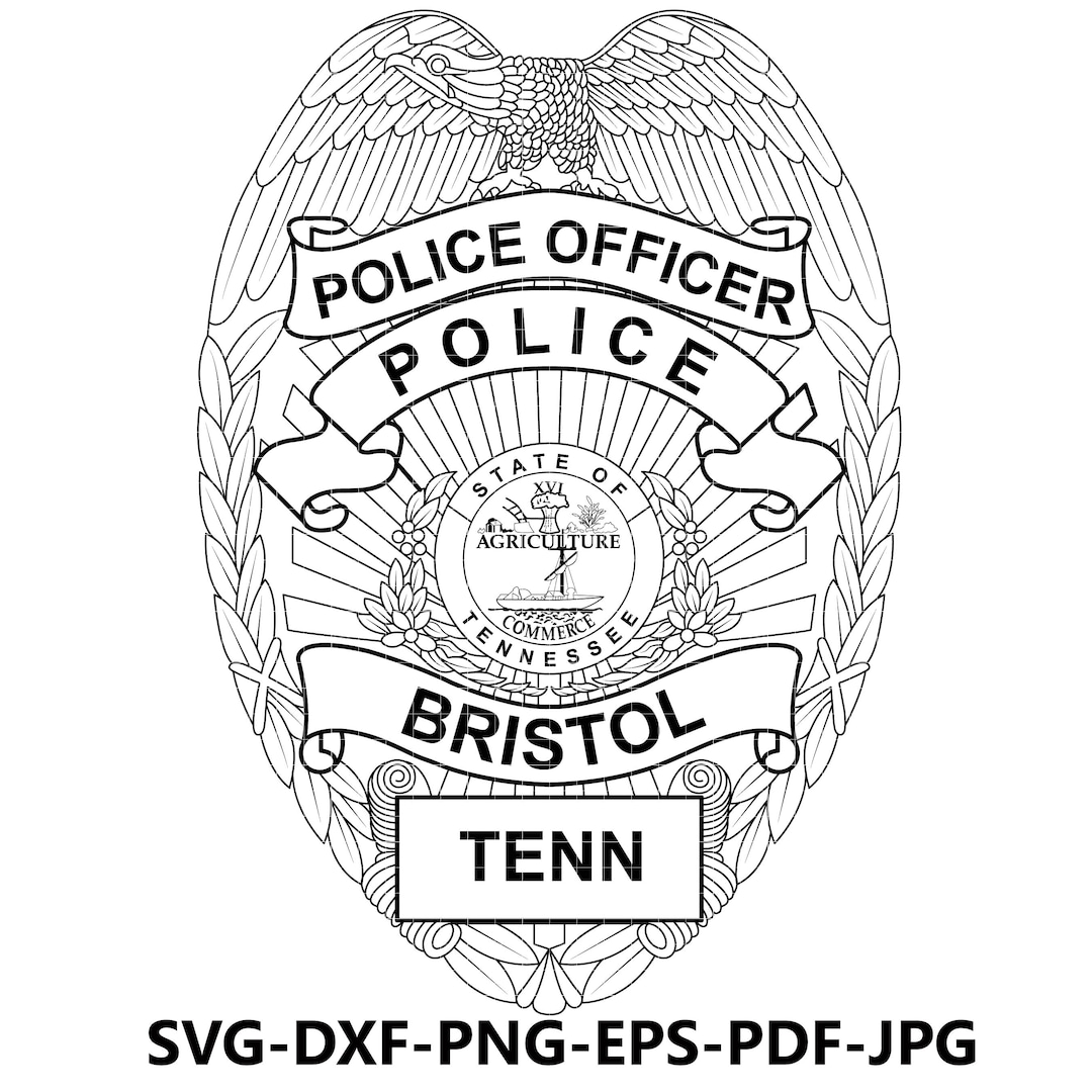 Bristol, Tennessee, Police Patch, Badge, Seal, Laser Cutting, Vector ...