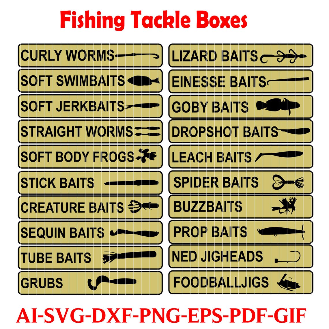 Fishing Toolbox, Organization Labels, Fishing Tackle Boxes, Jigs Labels ...
