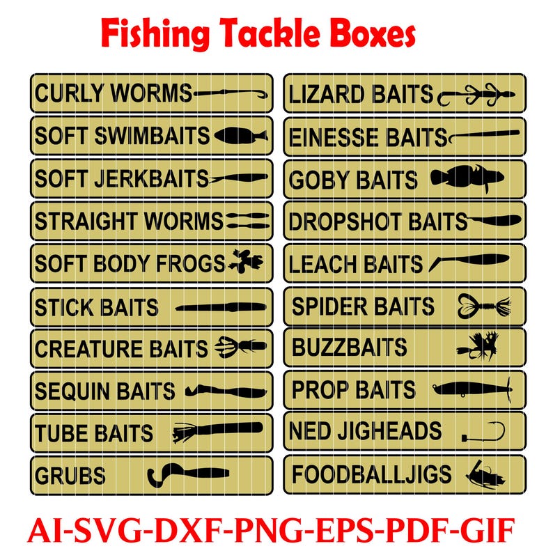 Fishing Toolbox, Organization Labels, Fishing Tackle Boxes, Jigs Labels ...