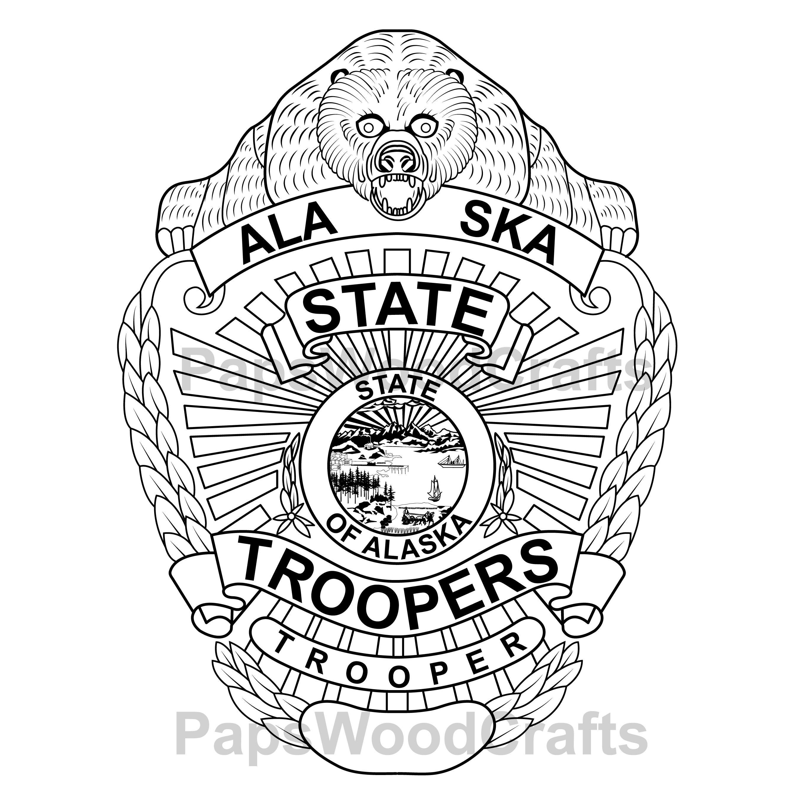 Alaska State, Troopers, Badge, Laser Cutting, Vector Art, Cut Files ...