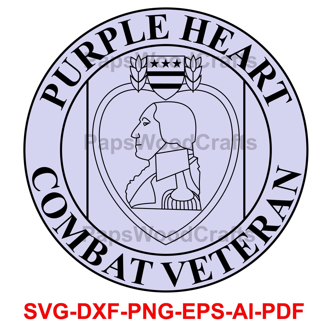 Purple Heart, Combat Veteran, Badge, Laser Cutting, Vector Art, Cut ...