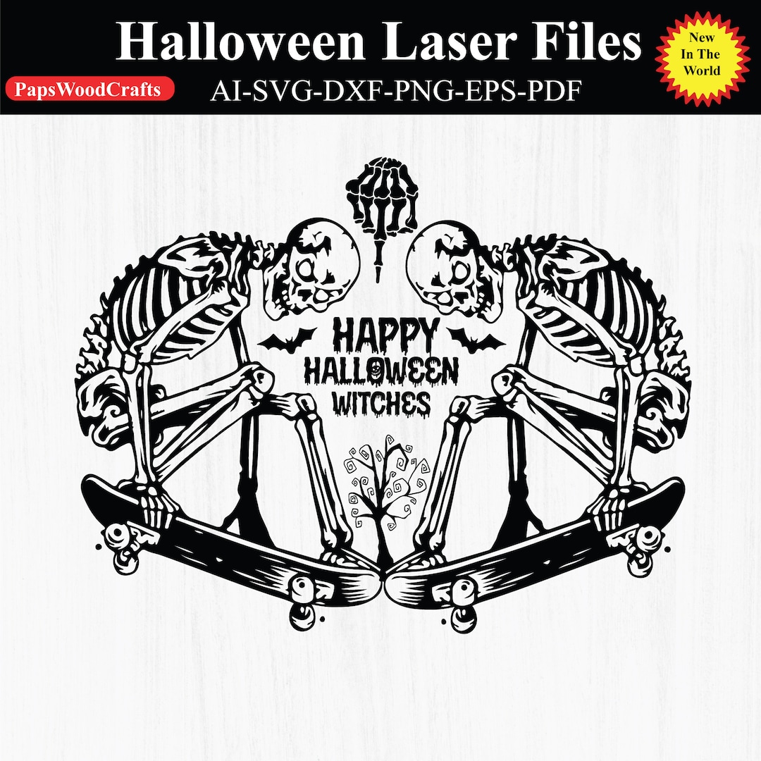 Skull Skeleton, Laser Cut File, Halloween , Xtool ,lightburn, Glowforge ...