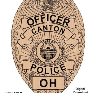 Canton Police, Ohio Officer Badge, Seal, Laser Cutting, Vector Art, Cut ...