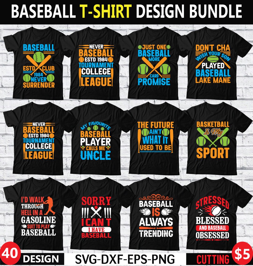 Baseball Bundle Filest-shirt, Png Dxf Eps, Team Template Svg, Baseball ...