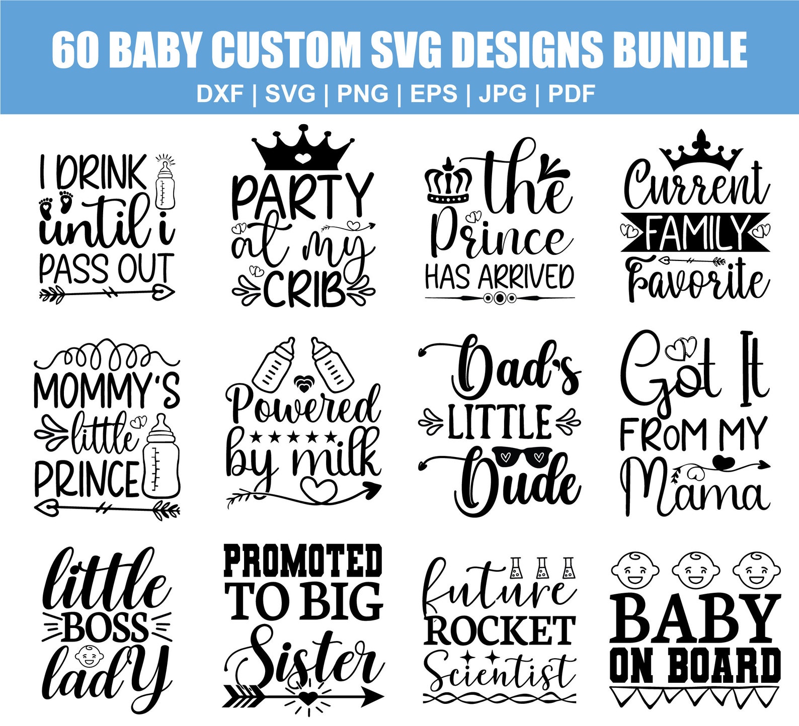 Baby Custom SVG Bundle| Baby Shower SVG| Newborn SVG Bundle| Baby Quote ...
