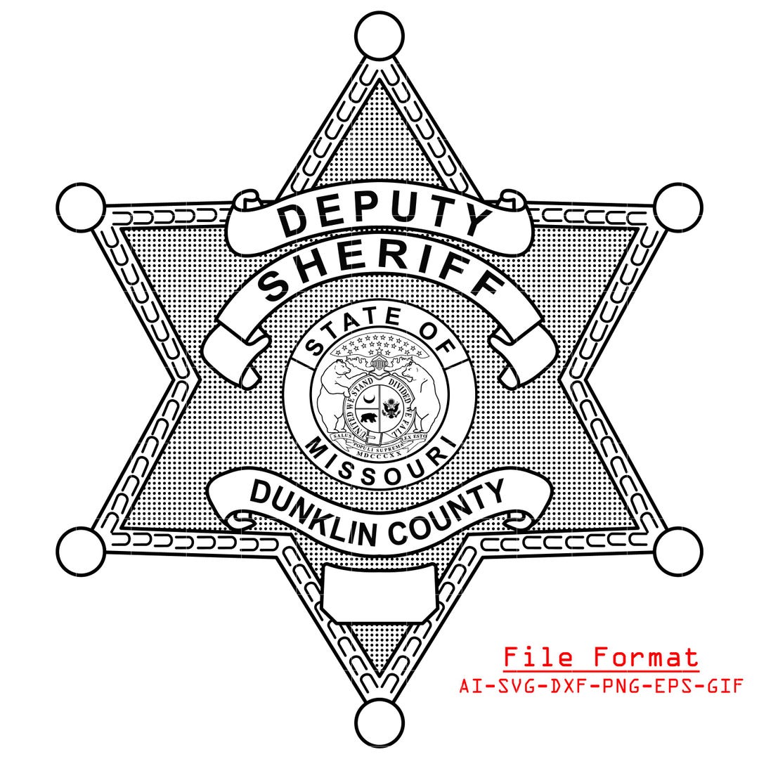 Sheriff Badge, Dunklin County, Deputy Sheriff, Seal, Laser Cutting ...