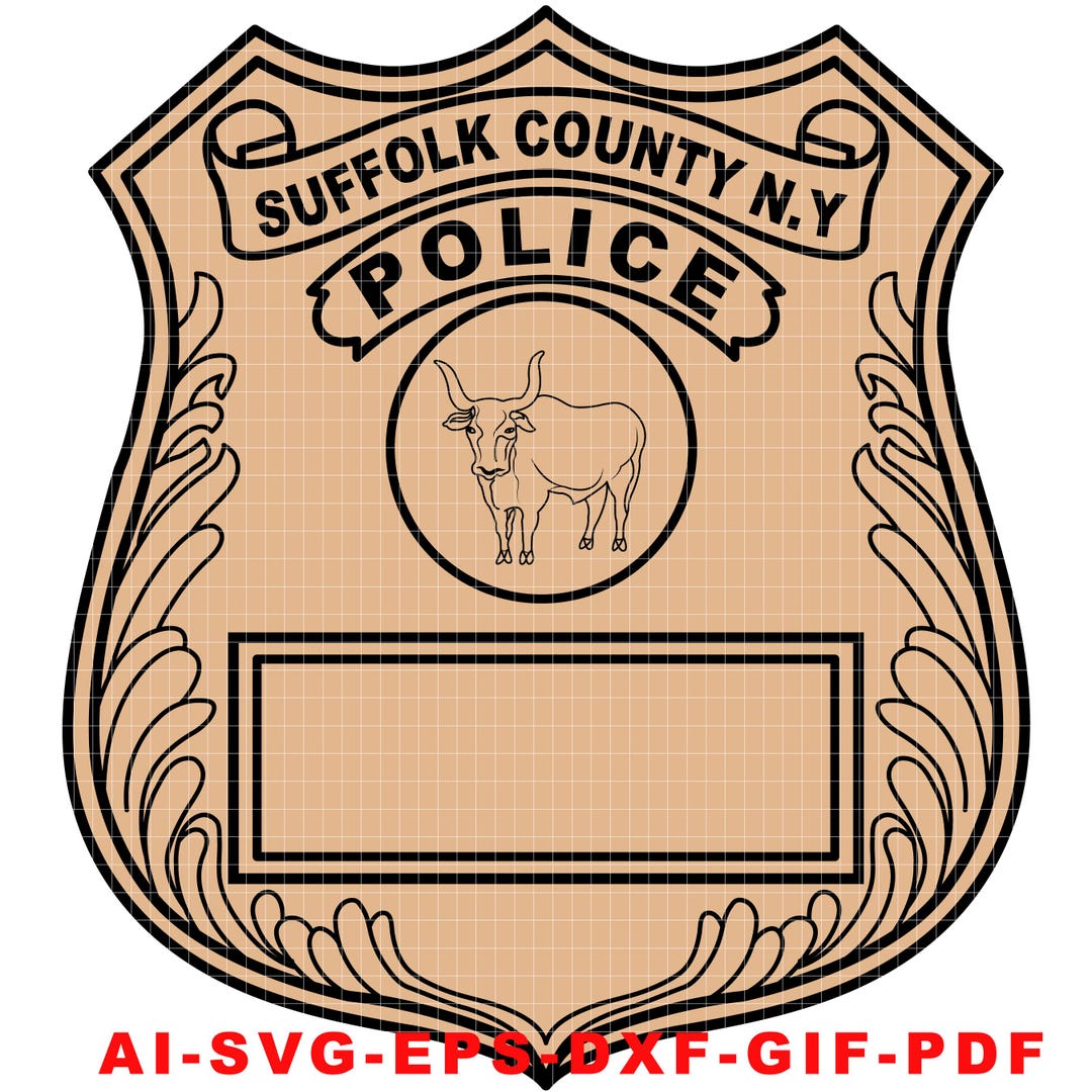 Suffolk County New York Police Badge, Seal, Laser Cutting, Vector Art ...