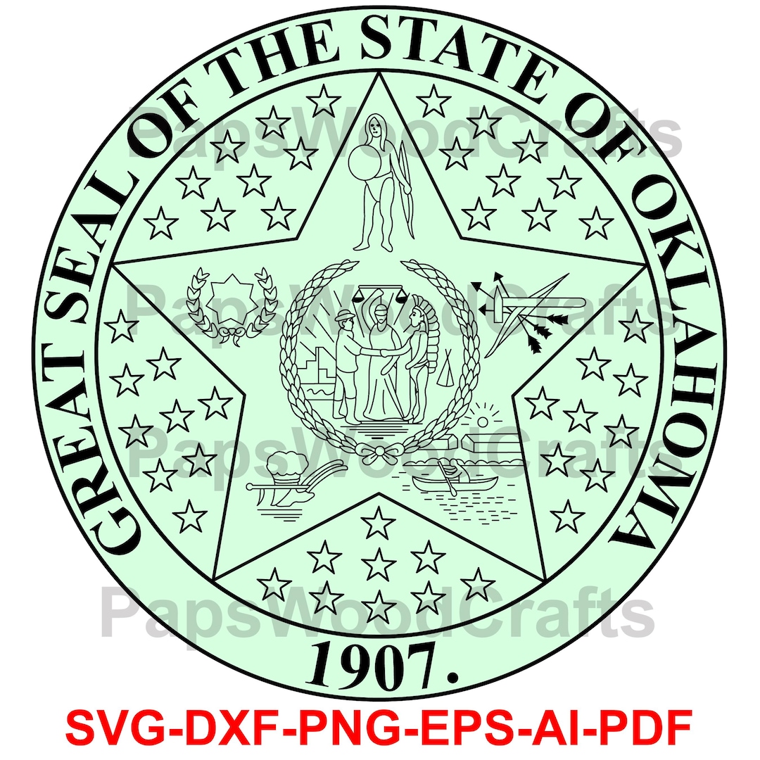 Great Seal, of the State Of, Oklahoma, Badge, Logo, Seal, Custom, Ai ...