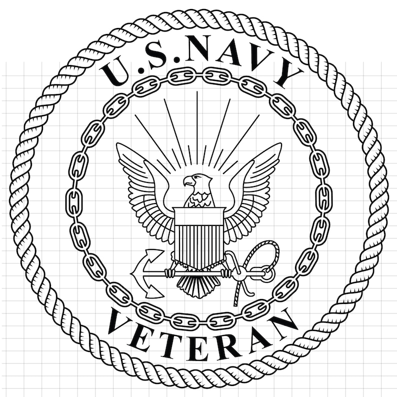 US Navy Veteran Digital File | US Navy Veteran Logo Vector | for Laser ...