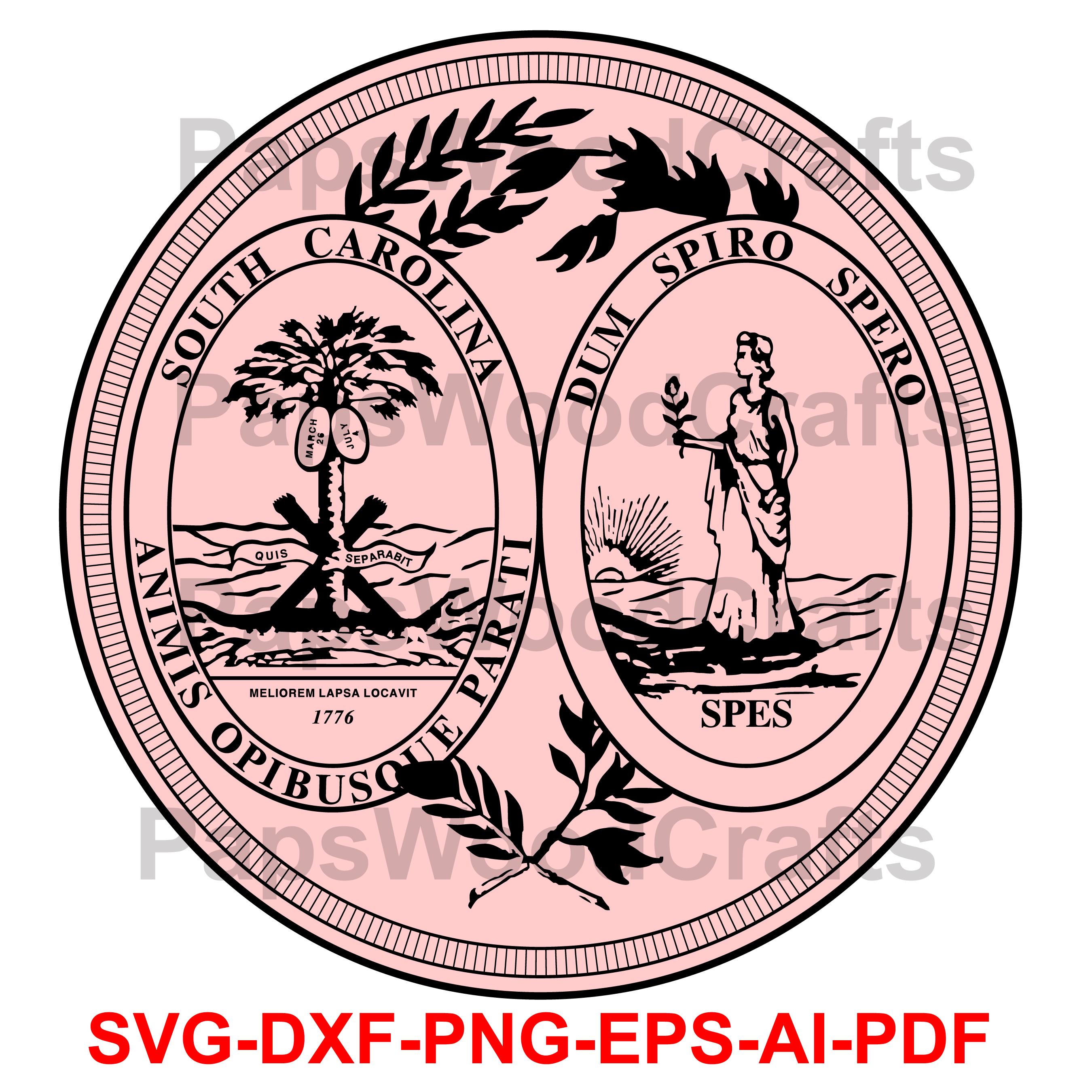 The Great Seal, of the State, of South Carolina, Badge, Logo, Seal ...