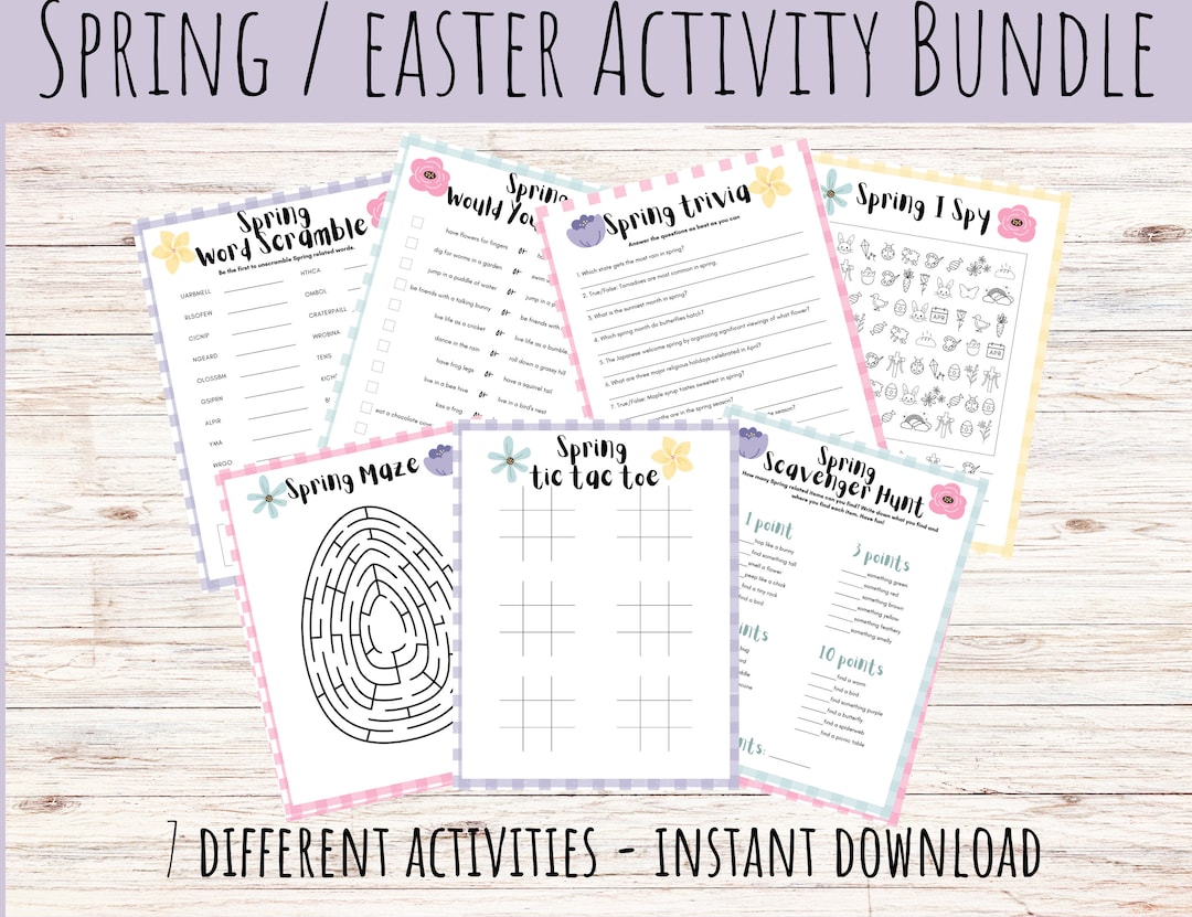 Spring & Easter Printable Activities for Kids - Etsy
