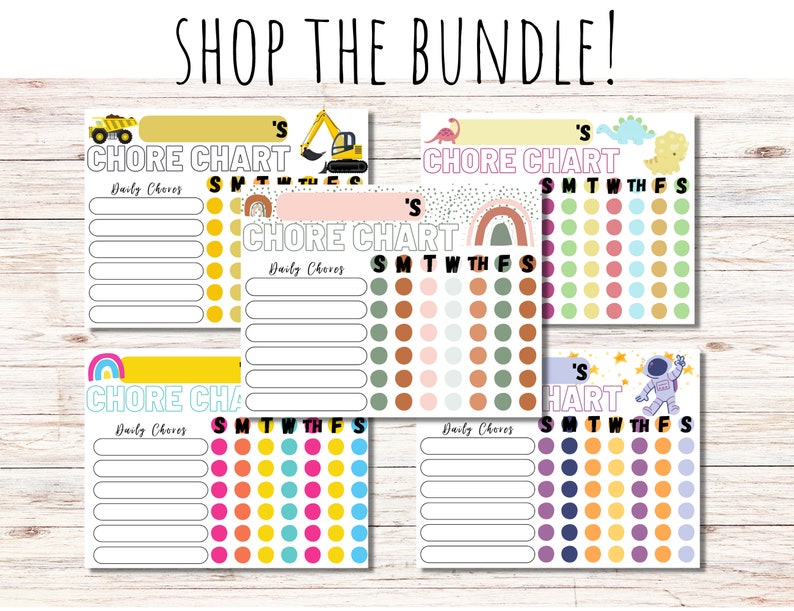 Boho Rainbow Weekly Chore Chart for Kids - Etsy
