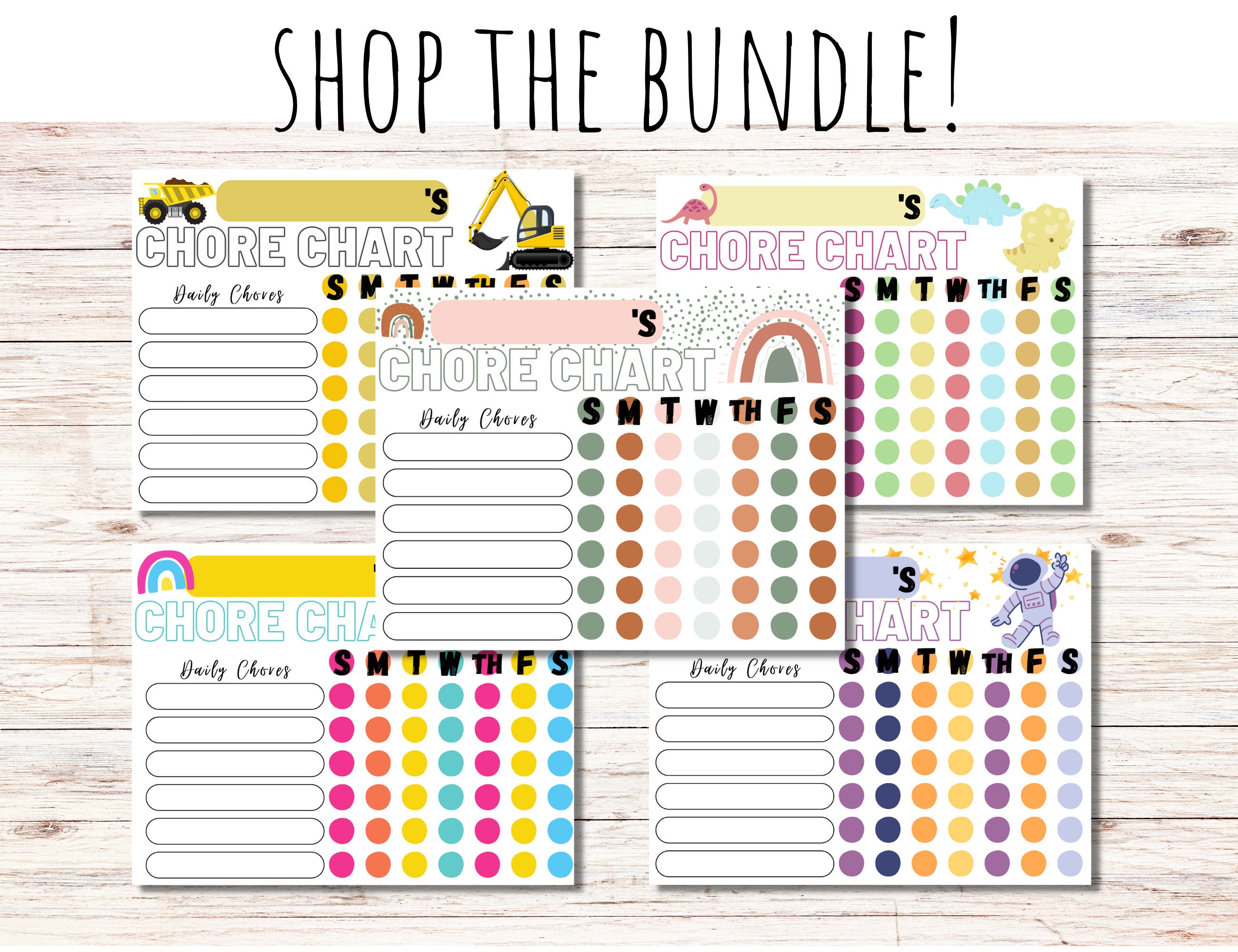 Boho Rainbow Weekly Chore Chart for Kids - Etsy