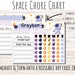 Space Weekly Chore Chart for Kids - Etsy