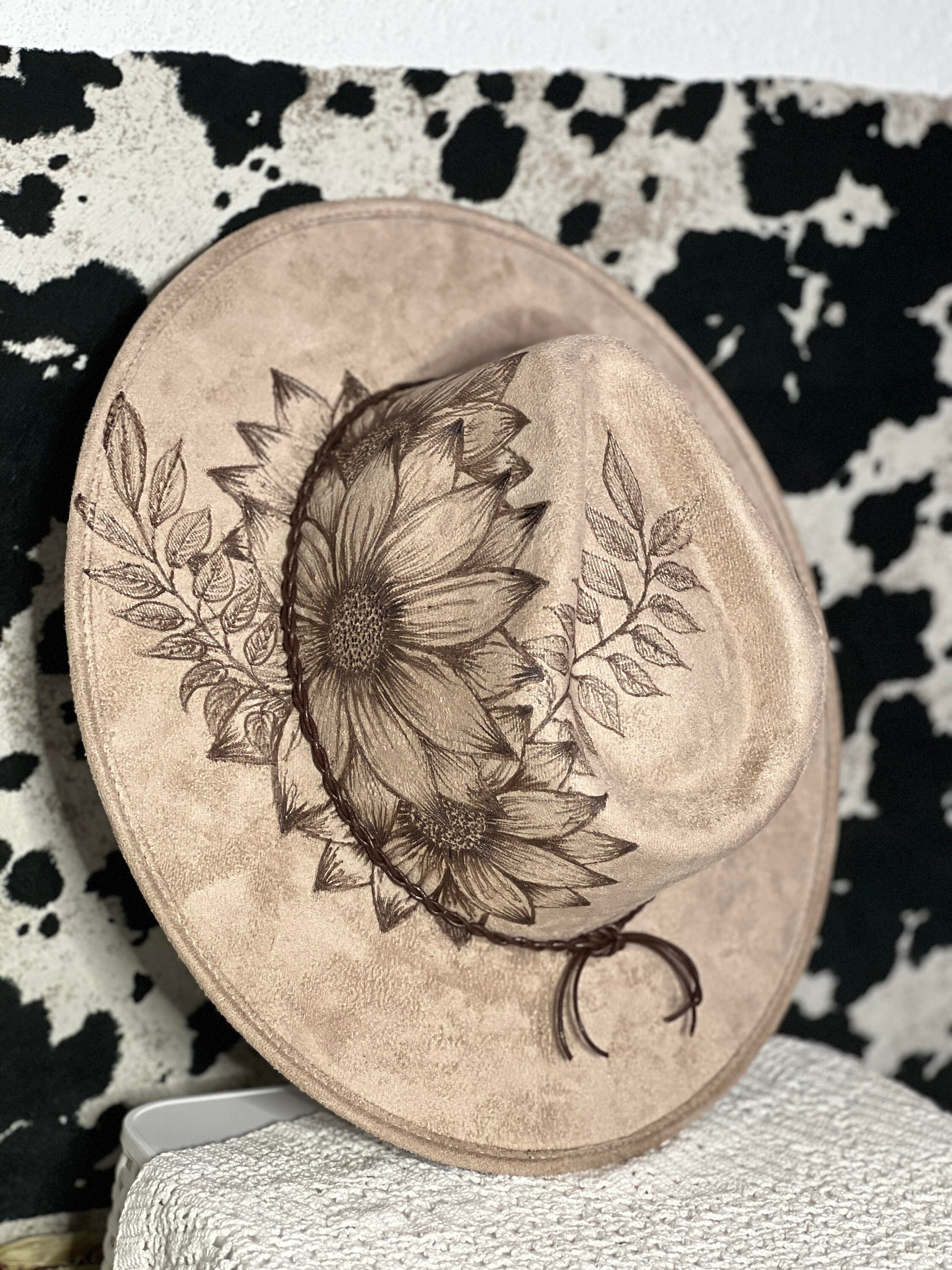 Custom Rancher Hat Sunflowers and Vines XL - Etsy