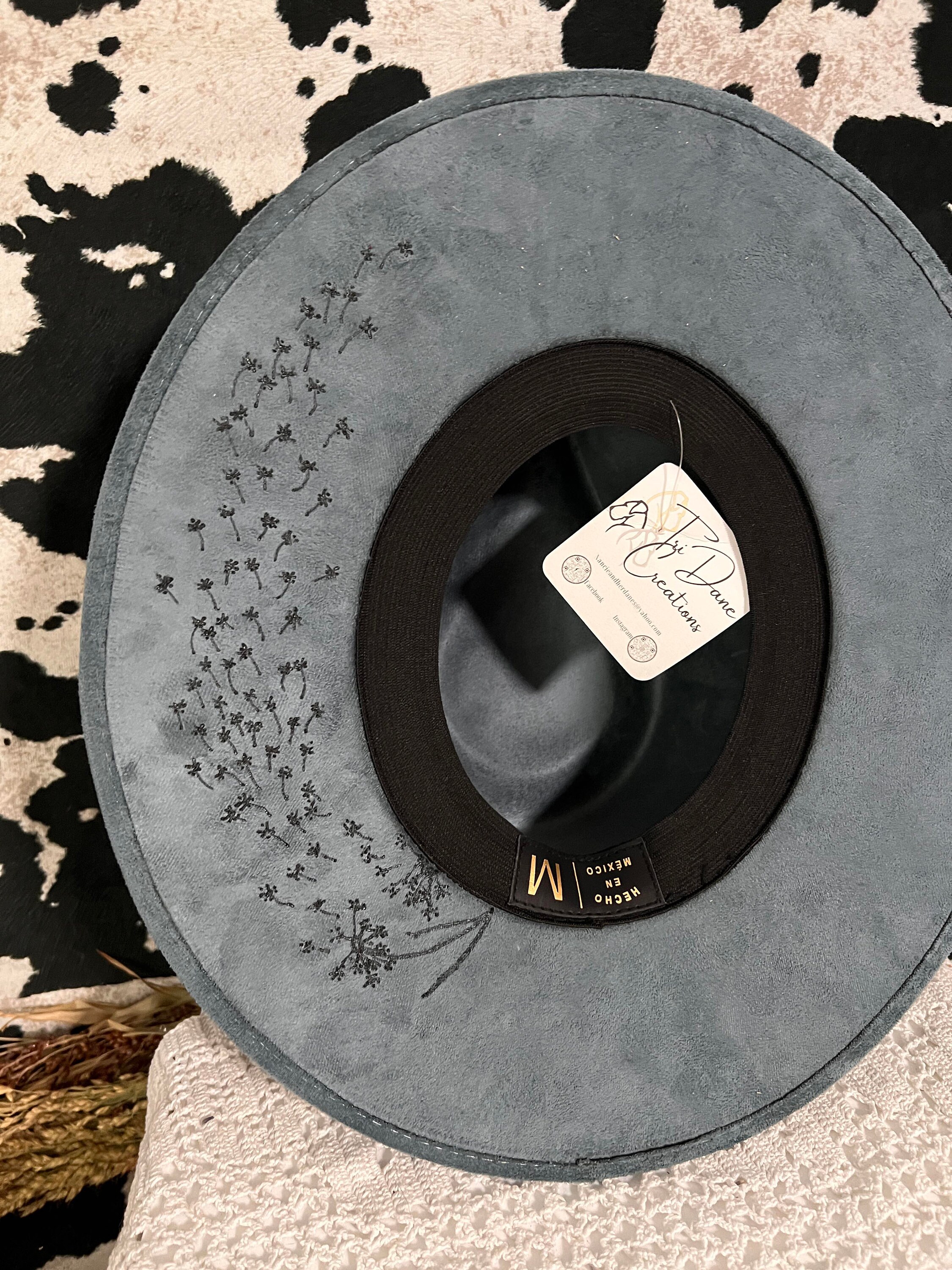 Custom Rancher Hat Dandelion Design Denim Blue Medium - Etsy