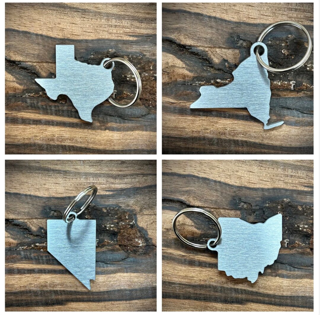 State Outline Keychains - Etsy