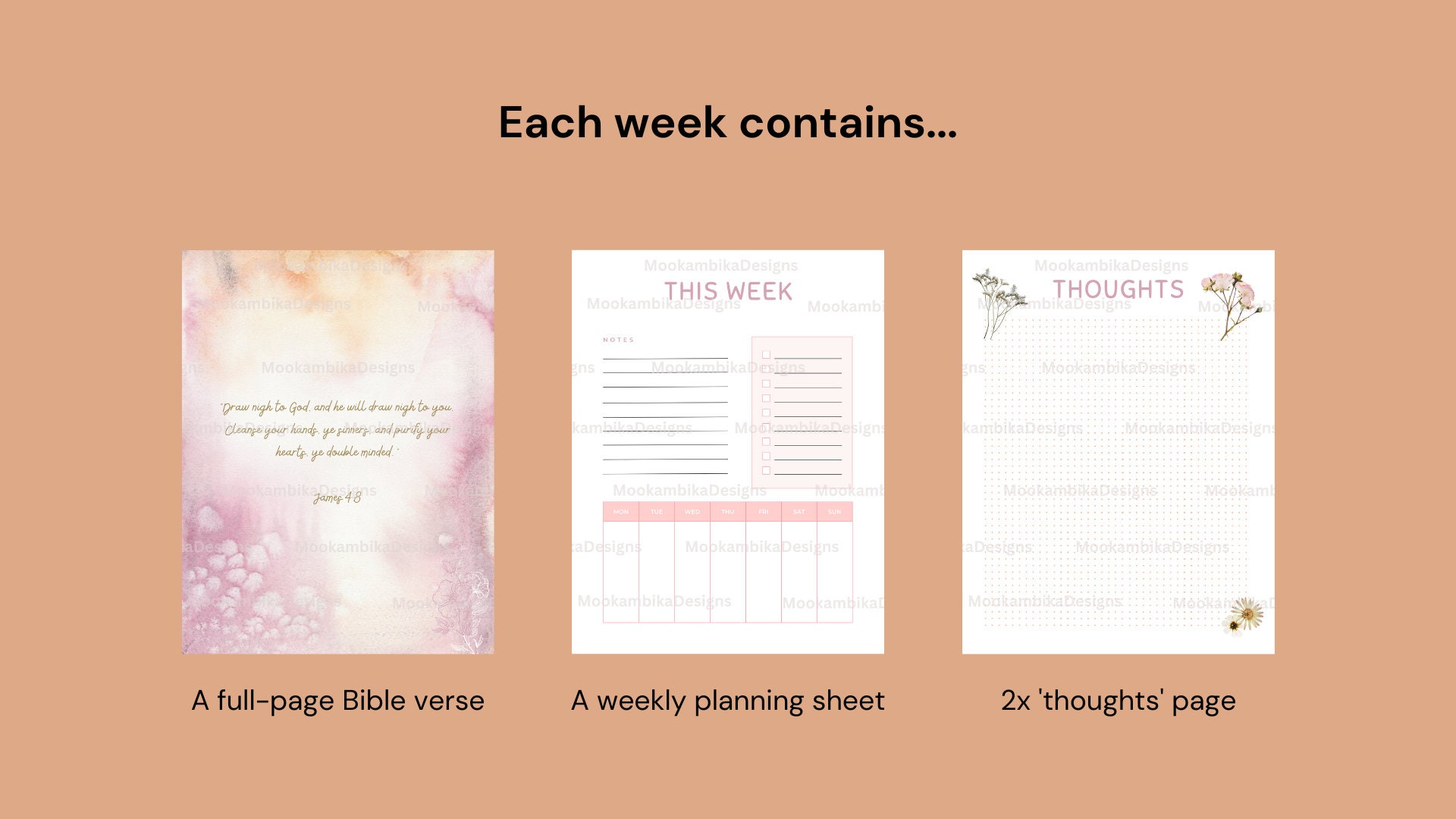My Christian Journal Printable Weekly Christian Planner, Digital, Faith ...