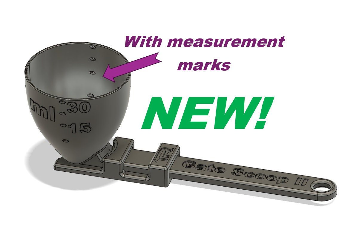 3d Printing File! 2 Tbs Funnel Scoop or Gate Scoop to Easily Dispense ...