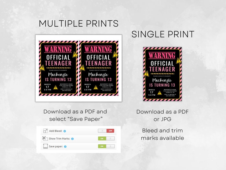 Editable 13th Birthday Invitation, Warning Official Teenager Invite ...