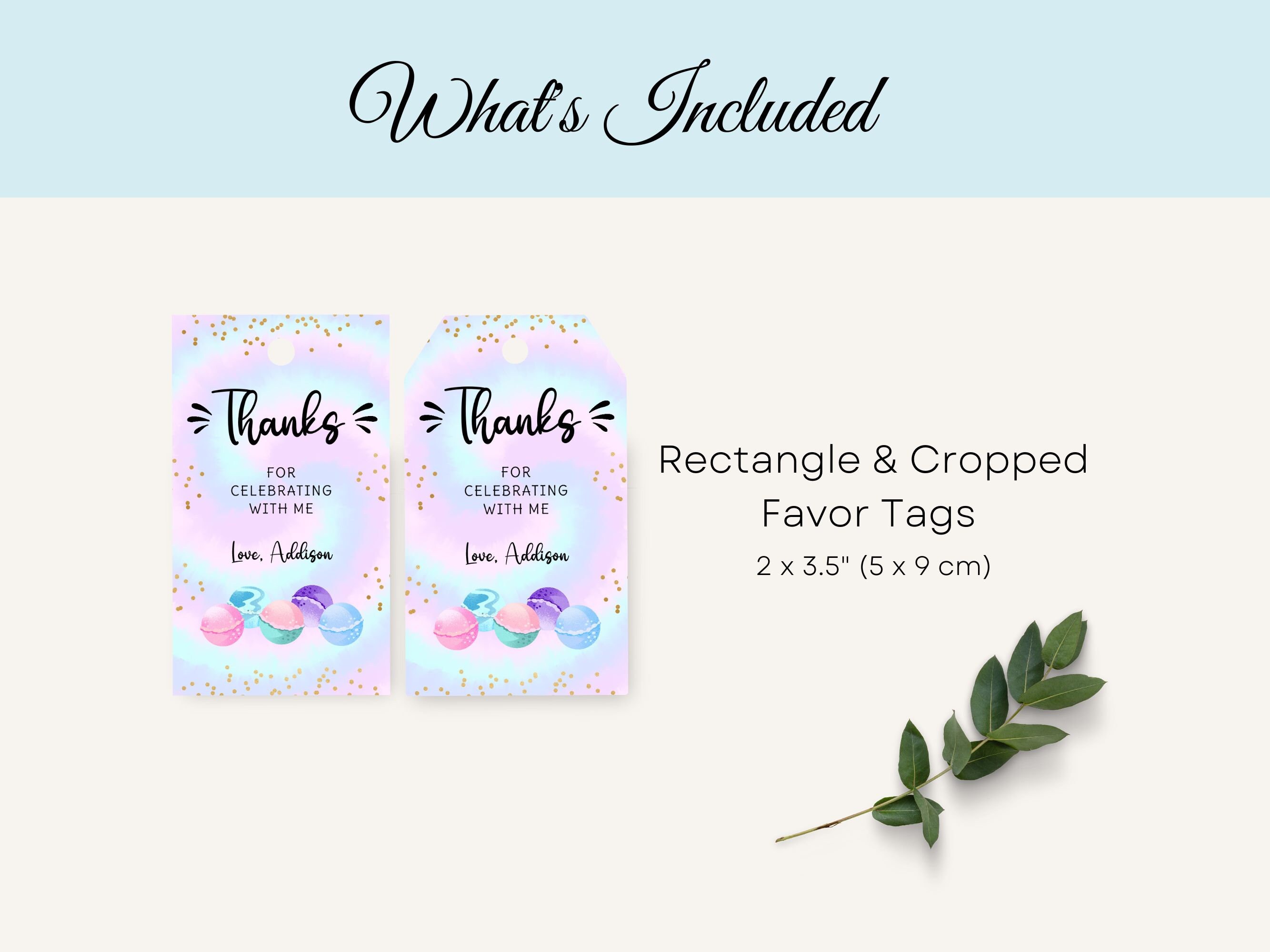 Bath Bomb Favor Tags, Editable Birthday Party Thank You Tag, Soap ...