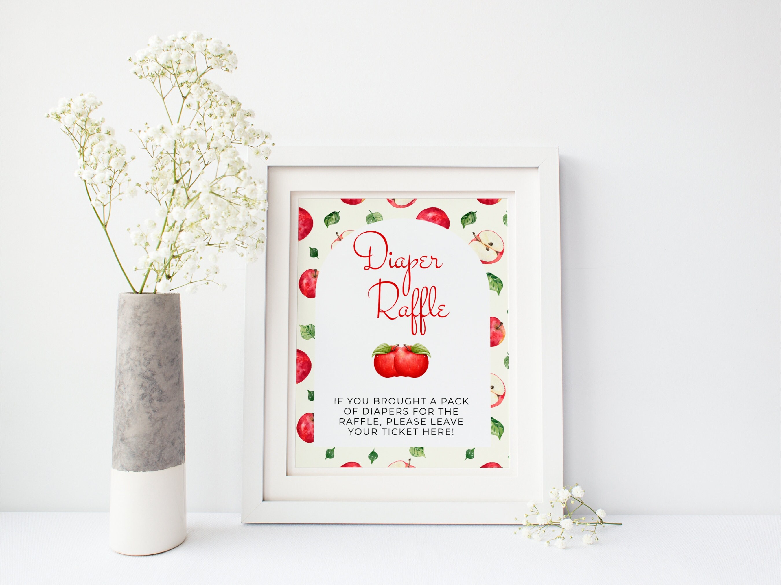 Apple Baby Shower Sign Bundle, Apple of Our Eye, Apple Baby Shower ...