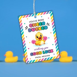 Editable Cheer Duck Tag, You've Been Ducked Tag, Printable Cheerleader ...