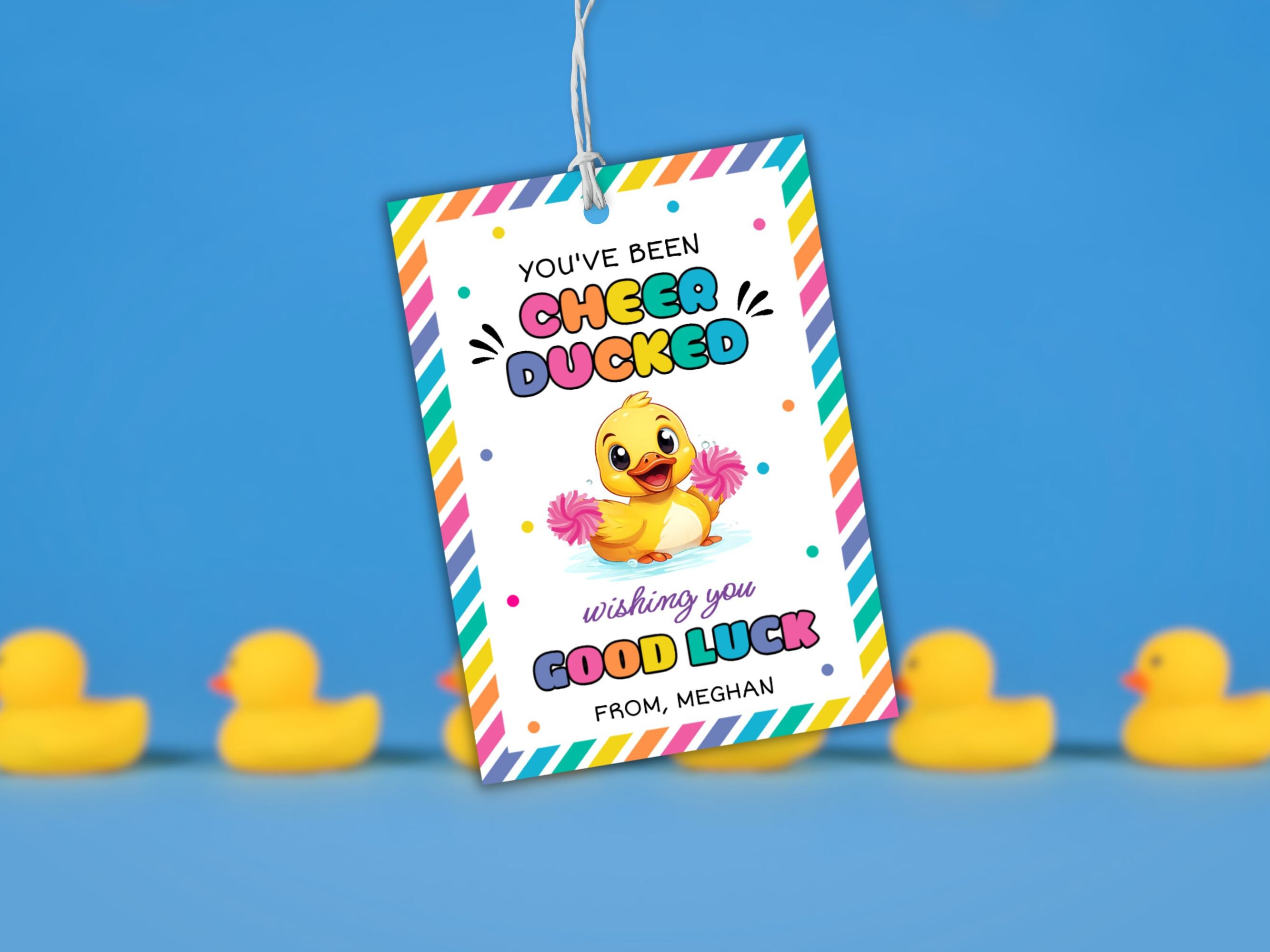 Editable Cheer Duck Tag, You've Been Ducked Tag, Printable Cheerleader ...