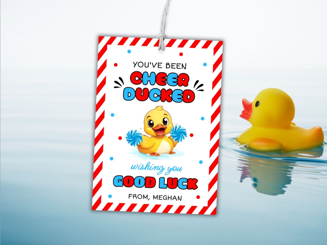 Editable Cheer Duck Tag, You've Been Ducked Tag, Printable Cheerleader ...