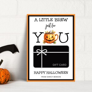 Halloween Gift Card Holder Template, Printable Employee Coworker Staff ...