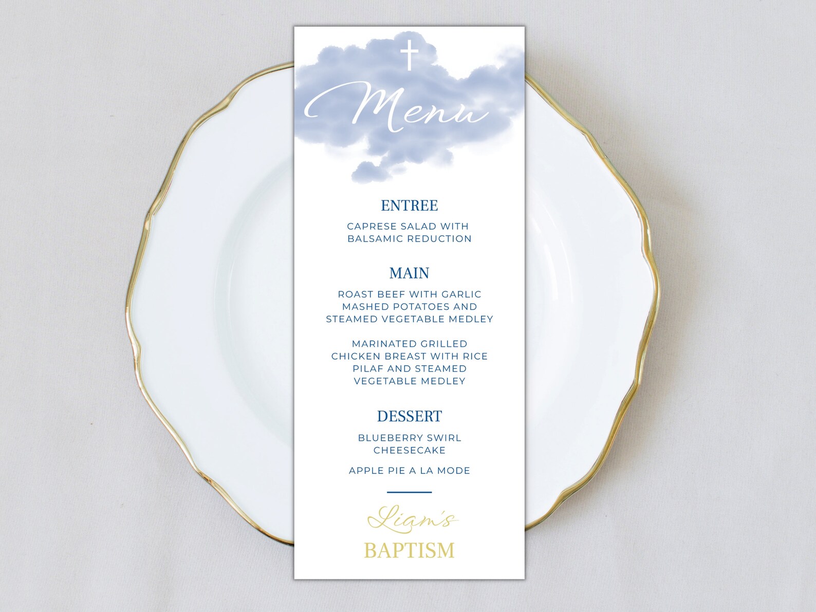Boy Baptism Menu Template Printable Christening Menu - Etsy Canada