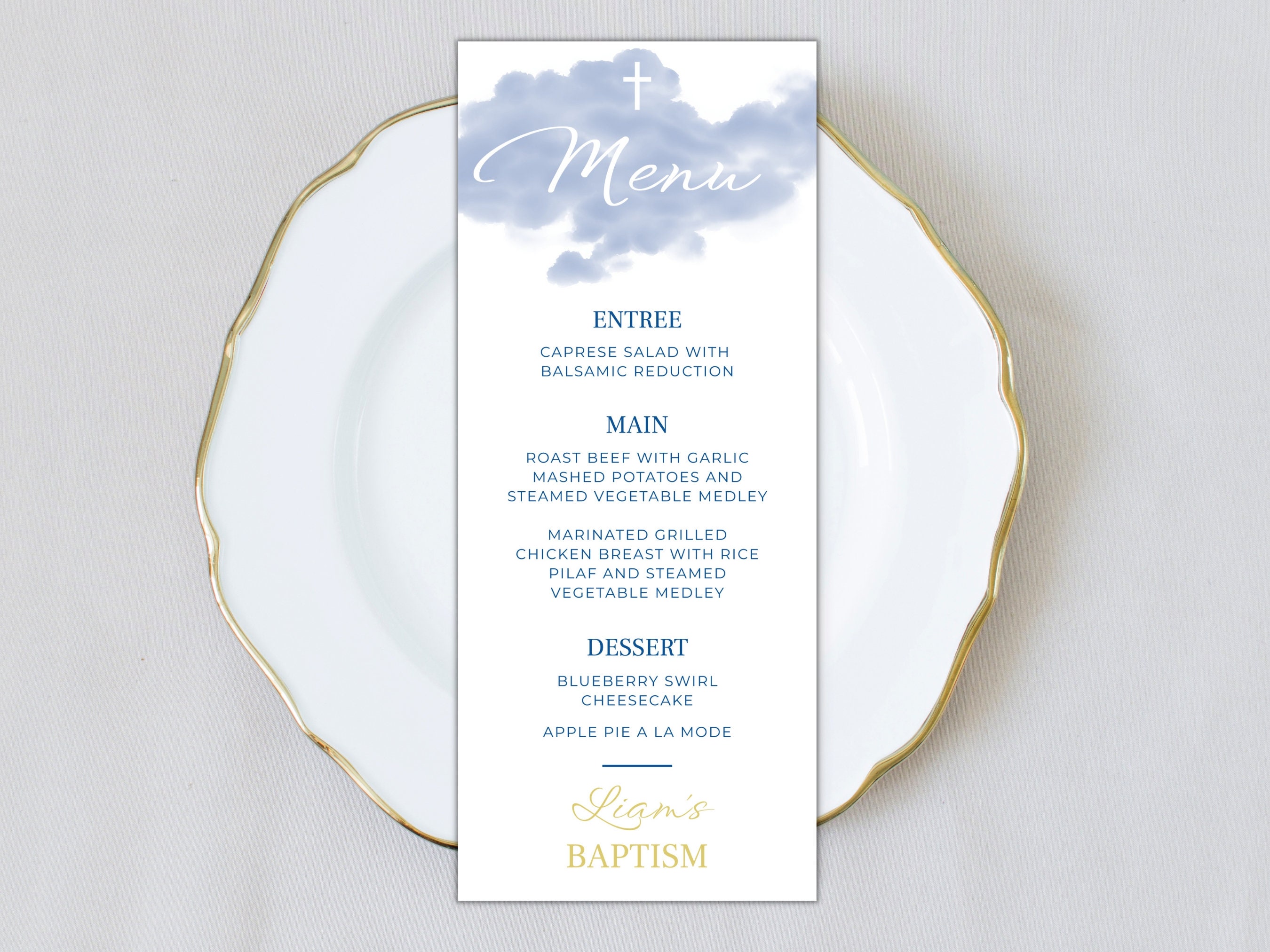 Boy Baptism Menu Template Printable Christening Menu - Etsy Canada